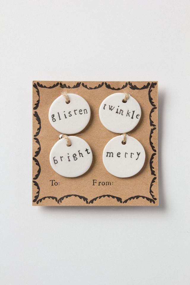 Sentimental Ceramic Gift Tag Set | Anthropologie