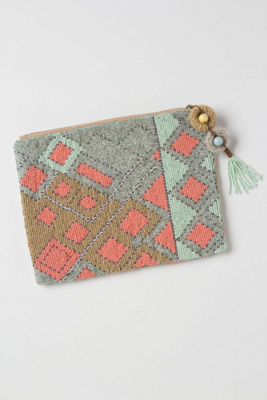 Large Fractal Beaded Pouch | Anthropologie
