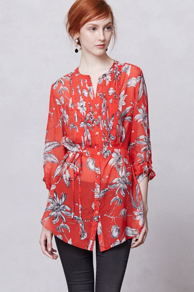 Belted Cattleya Tunic | Anthropologie