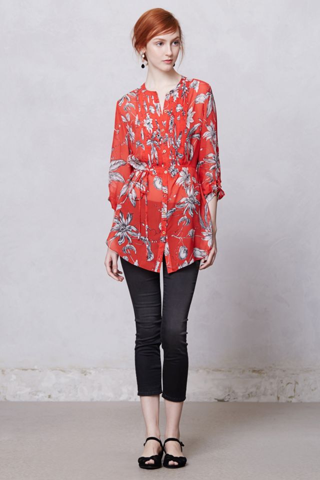 Belted Cattleya Tunic | Anthropologie