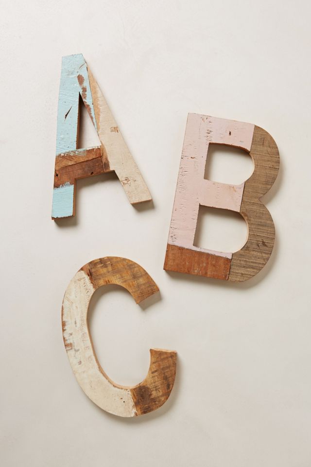 Reclaimed Wood Block Letters | Anthropologie