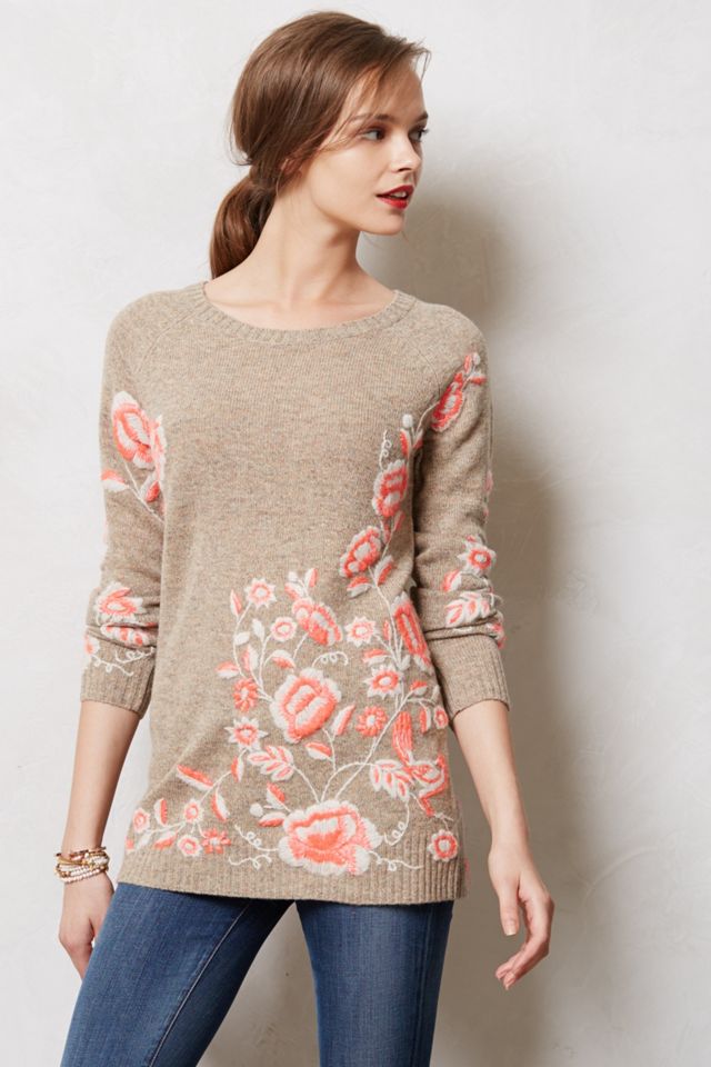 Embroidered Ranunculus Tunic | Anthropologie