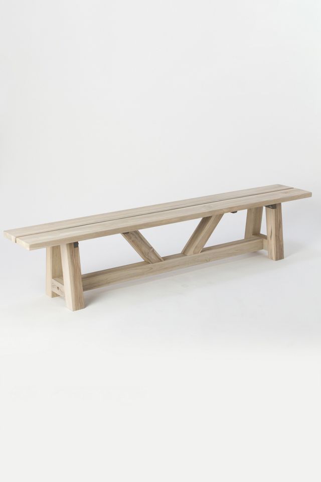 Braced Teak Bench, 7 Foot | Terrain