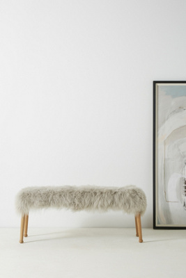 Luxe Wool Bench | AnthroLiving