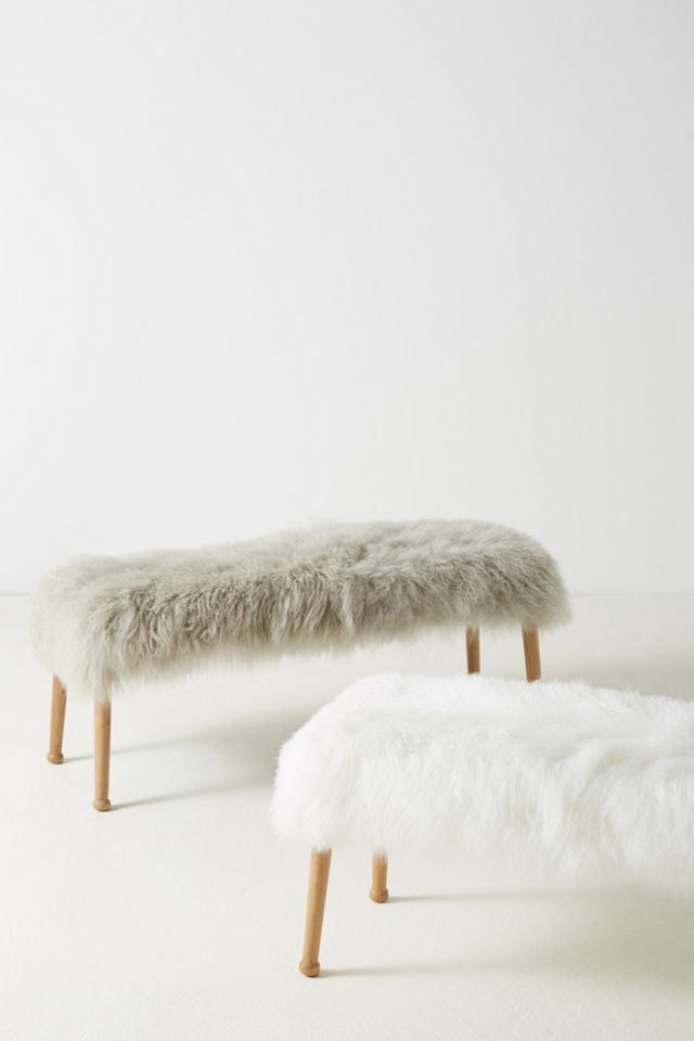 Luxe Wool Bench | AnthroLiving