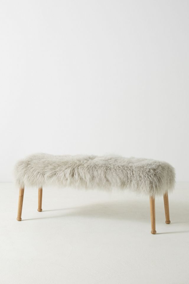 Luxe Wool Bench | AnthroLiving