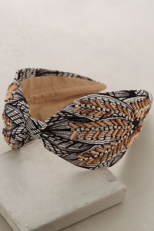 Wood-Stitched Turban Band | Anthropologie