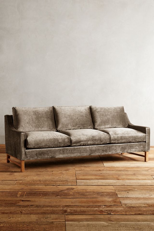 Anthropologie Slub Velvet Sofa | Baci Living Room