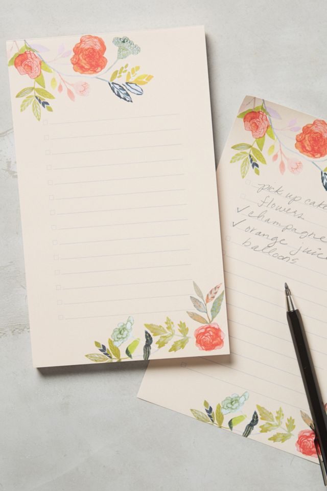 Climbing Rose Notepad | Anthropologie