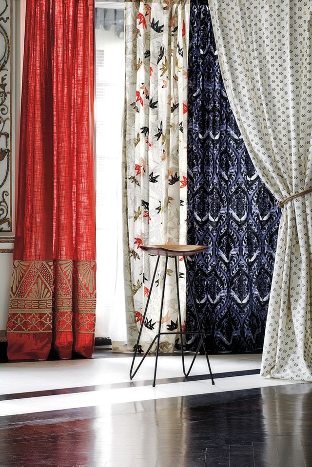 Embroidered Edge Curtain | AnthroLiving