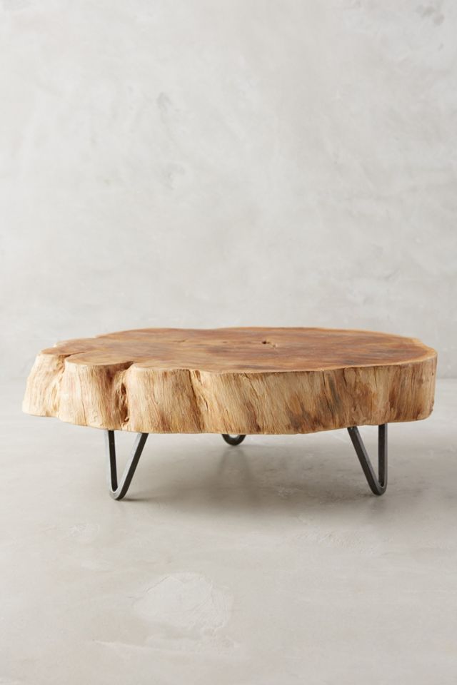 Footed Wood Slab Tray | Anthropologie
