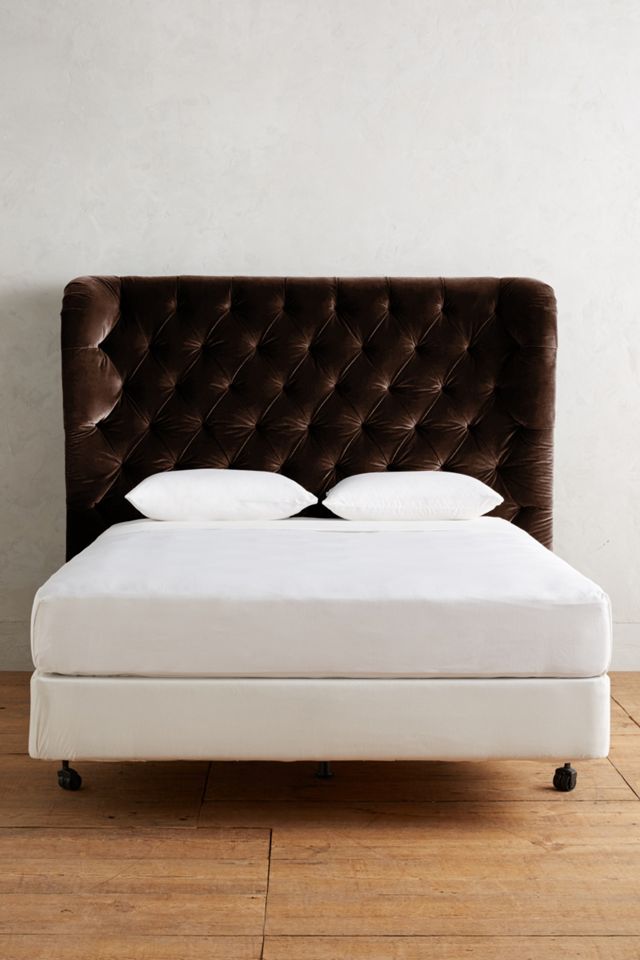 Velvet Tufted Wingback Headboard