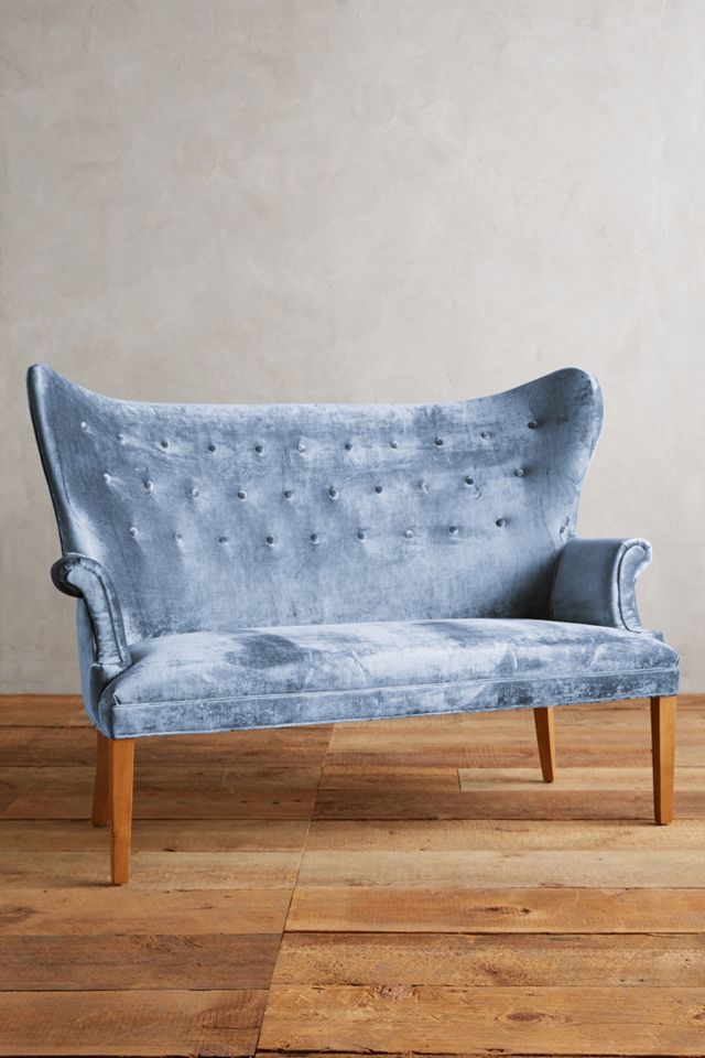 Slub Velvet Wingback Settee | AnthroLiving