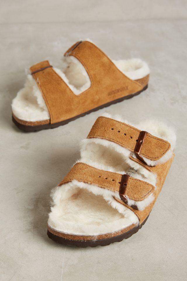 Birkenstock Shearling Arizona Slides | Anthropologie