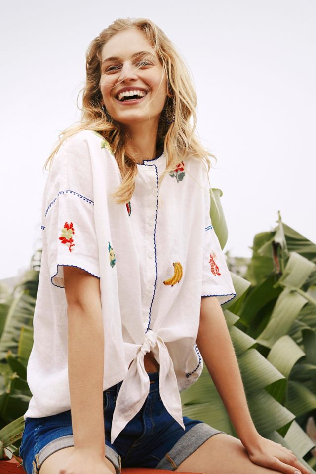Fruit Embroidered Top | Anthropologie