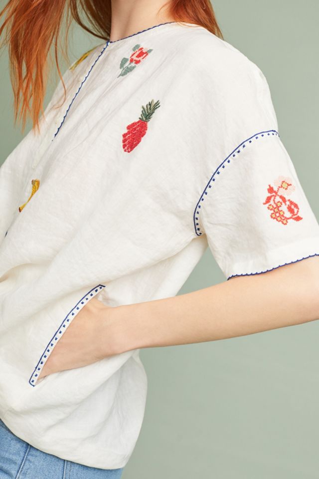 Fruit Embroidered Top | Anthropologie