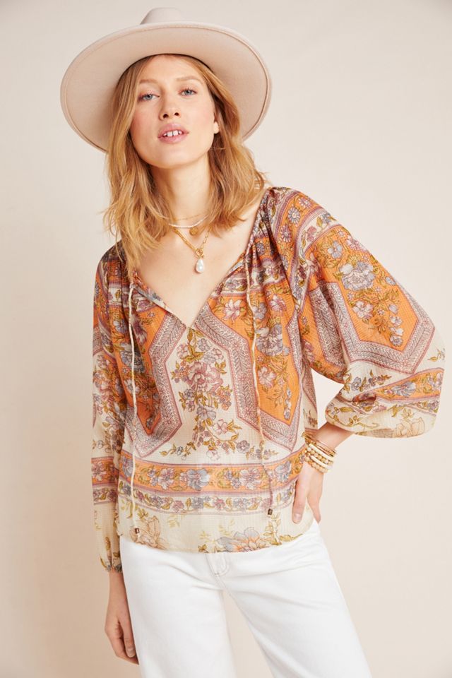 Roselle Balloon-Sleeved Blouse | Anthropologie