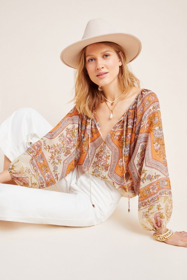 Roselle Balloon-Sleeved Blouse | Anthropologie