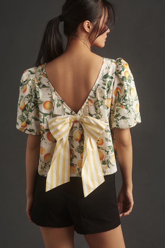 Maeve Bow-Back Swing Blouse | Anthropologie
