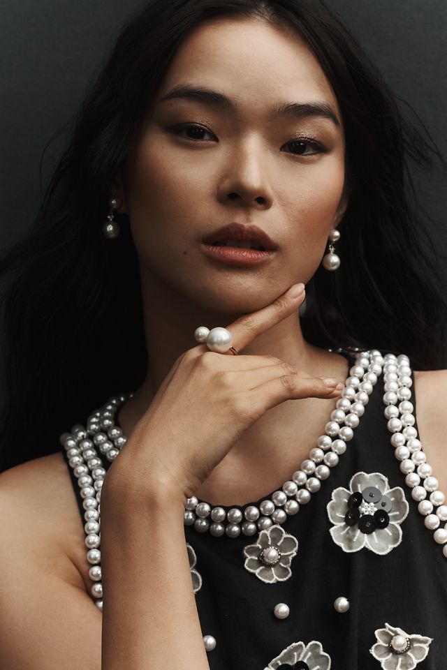 Maeve 3D Flower Pearl Top | Anthropologie