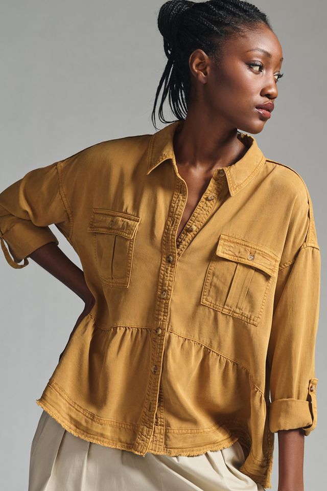 Pilcro Buttondown Utility Shirt | Anthropologie