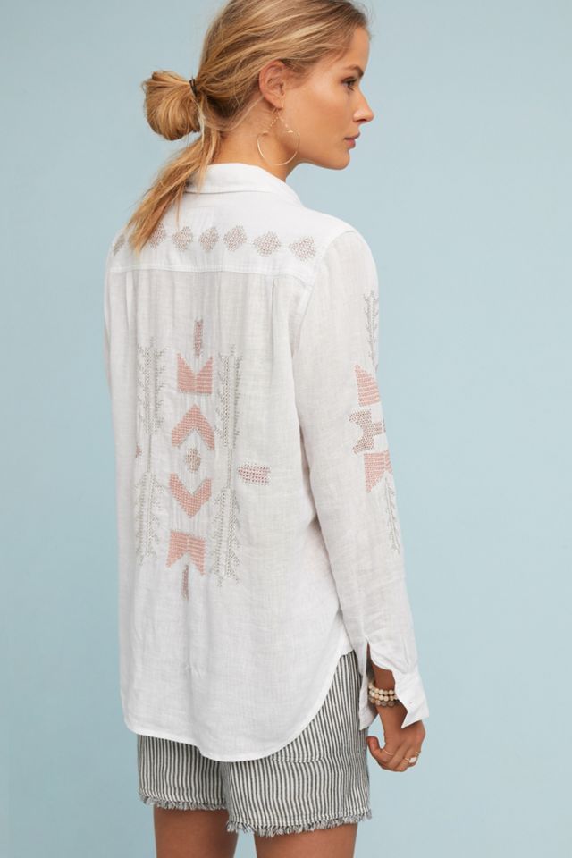 Rails White Embroidered Buttondown | Anthropologie