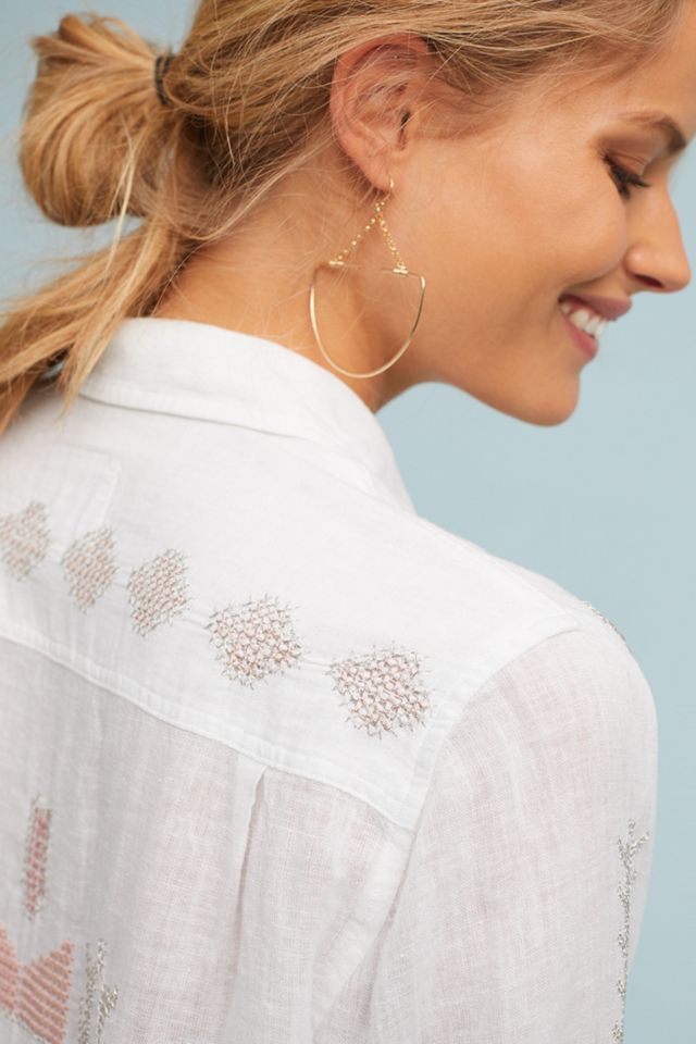 Rails White Embroidered Buttondown | Anthropologie