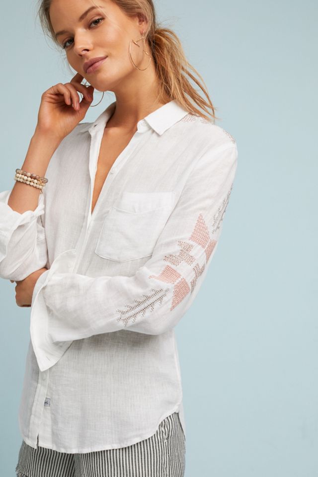 Rails White Embroidered Buttondown | Anthropologie