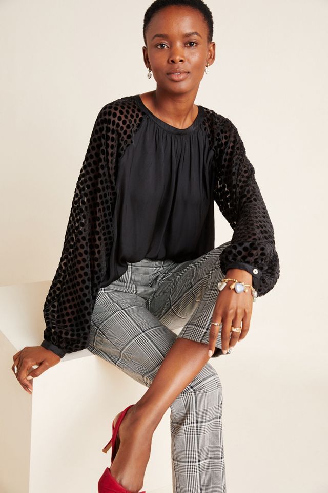 Dolan Left Coast Brianna Burnout Velvet Blouse | Anthropologie
