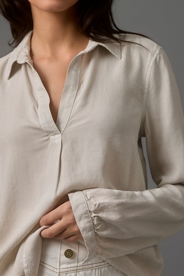 Cloth & Stone Long-Sleeve Henley Blouse | Anthropologie
