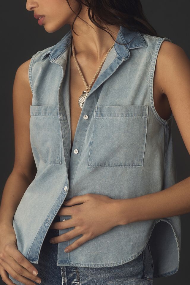 Cloth & Stone Sleeveless Collared Buttondown Shirt | Anthropologie