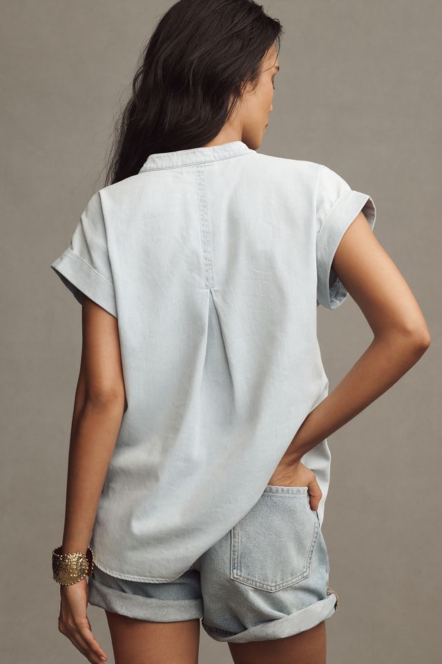 Cloth & Stone Split-Neck Top | Anthropologie