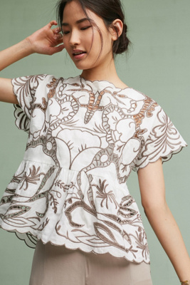 Tonal Lace Shell | Anthropologie