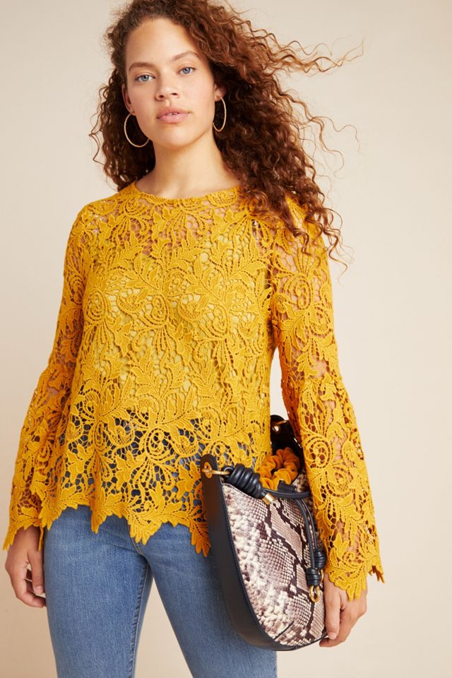 Marigold Lace Blouse | Anthropologie