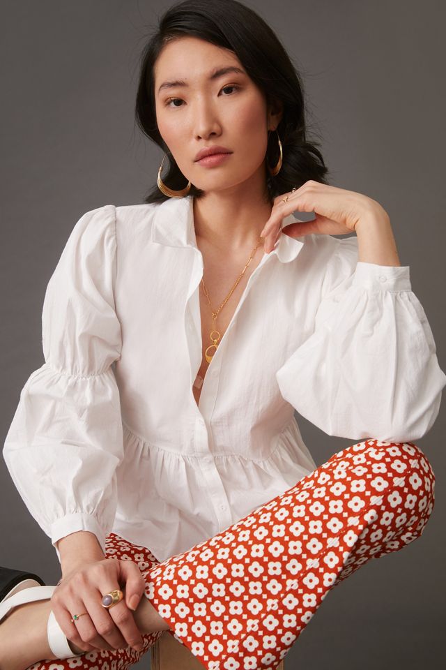 Eri + Ali Flouncy Buttondown Shirt | Anthropologie UK