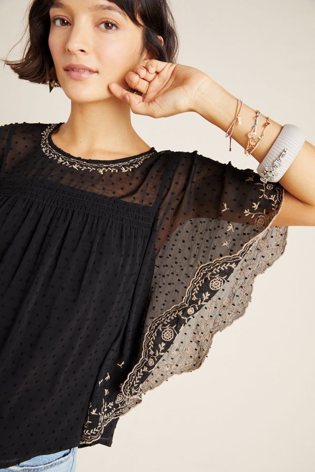 Christie Clip Dot Blouse | Anthropologie