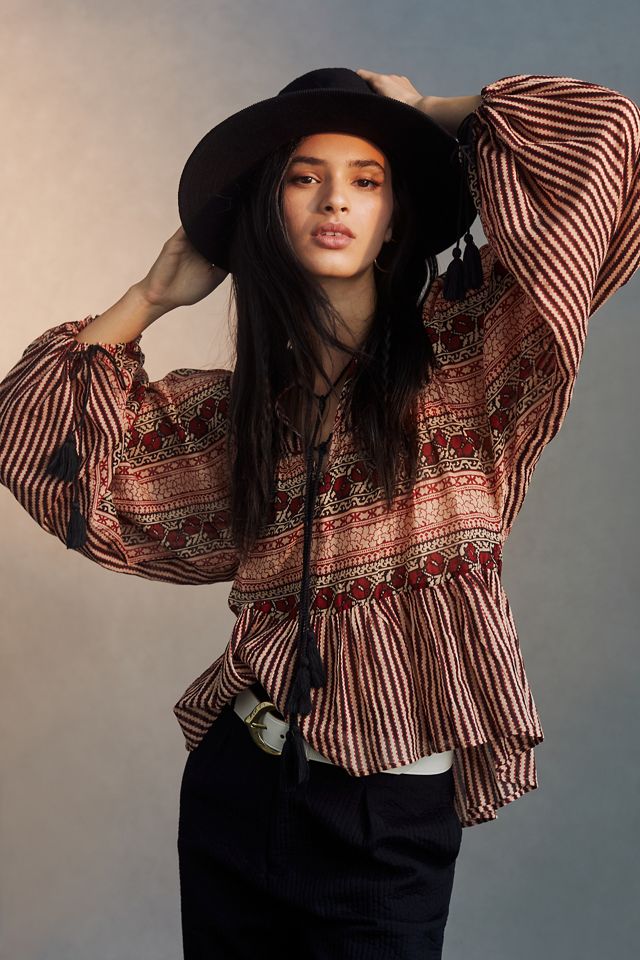 Antik Batik Amelia Tie-Neck Blouse | Anthropologie