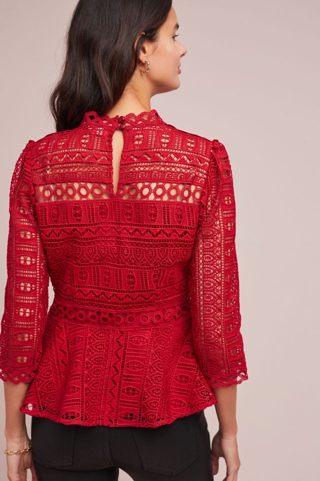 Lace Peplum Top | Anthropologie