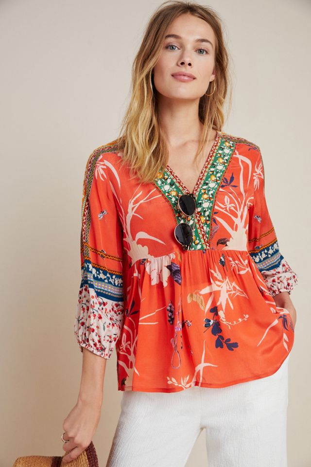 Alia Embroidered Blouse | Anthropologie