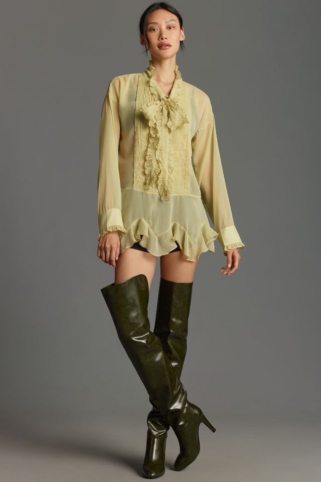 Forever That Girl Tie-Neck Ruffle Blouse | Anthropologie