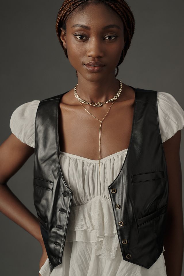 Forever That Girl Faux-Leather Waistcoat | Anthropologie UK
