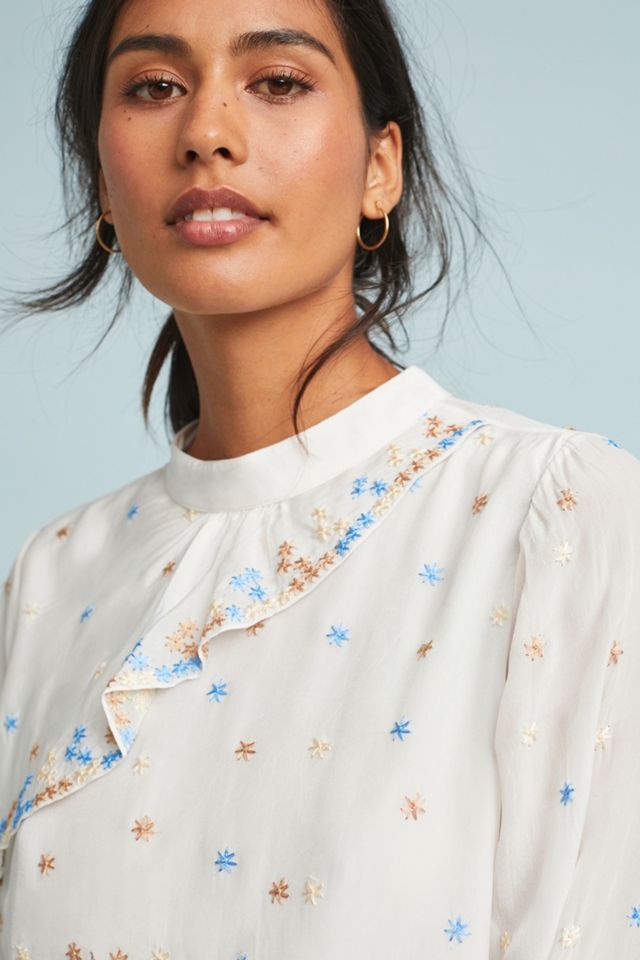 Starry Embroidered Blouse | Anthropologie