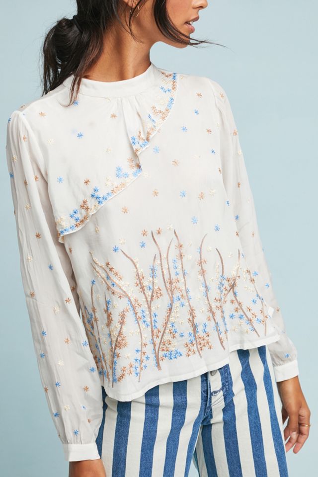 Starry Embroidered Blouse | Anthropologie