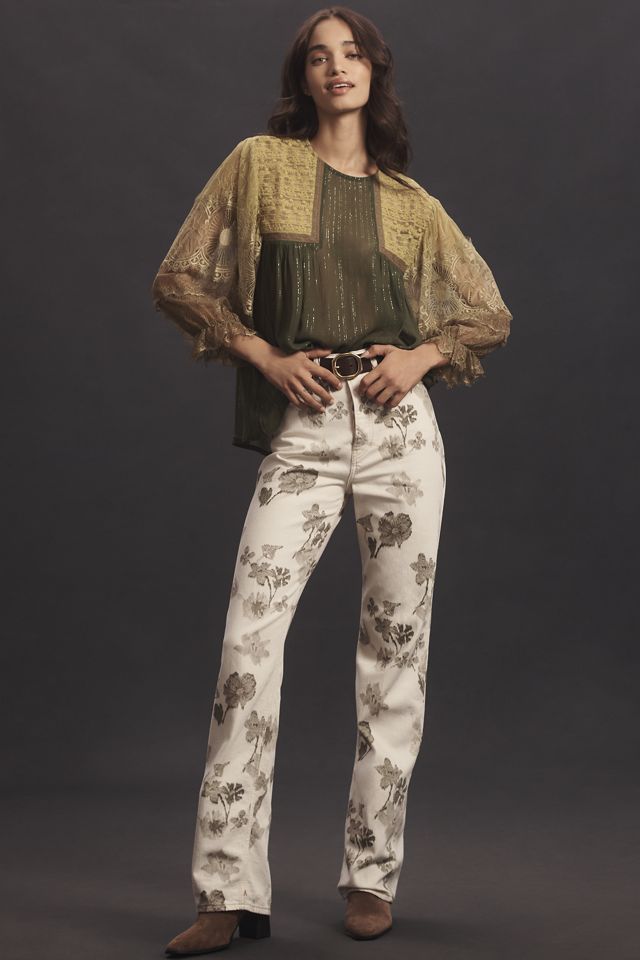 Bl-nk Charisha Lace-Sleeve Top | Anthropologie