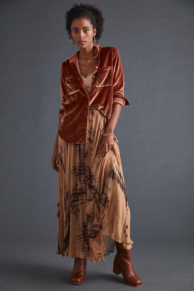 Pilcro Classic Velvet Buttondown | Anthropologie