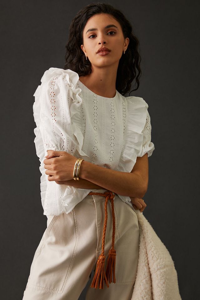 English Factory Ruffled Blouse | Anthropologie