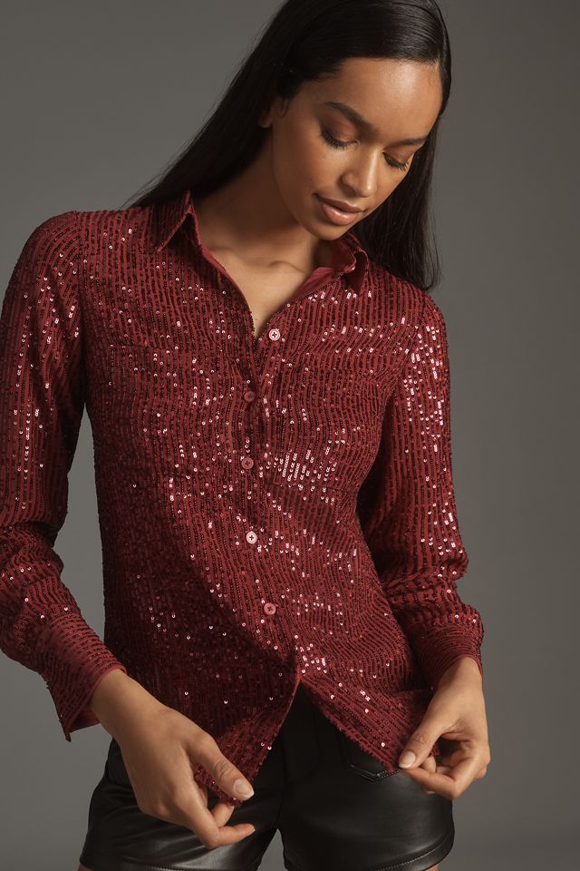 The Remie Sequin Buttondown | Anthropologie