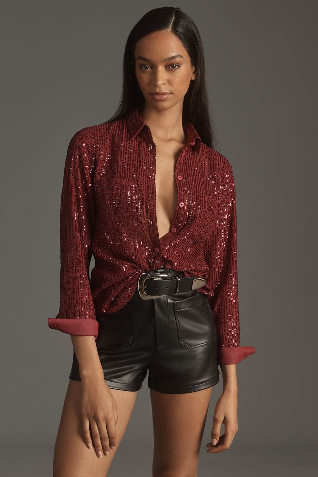 The Remie Sequin Buttondown | Anthropologie