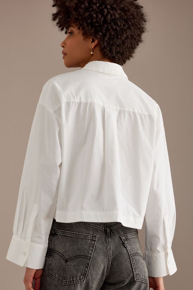 Selected Femme Astha Long-Sleeve Boxy Cropped Shirt | Anthropologie UK