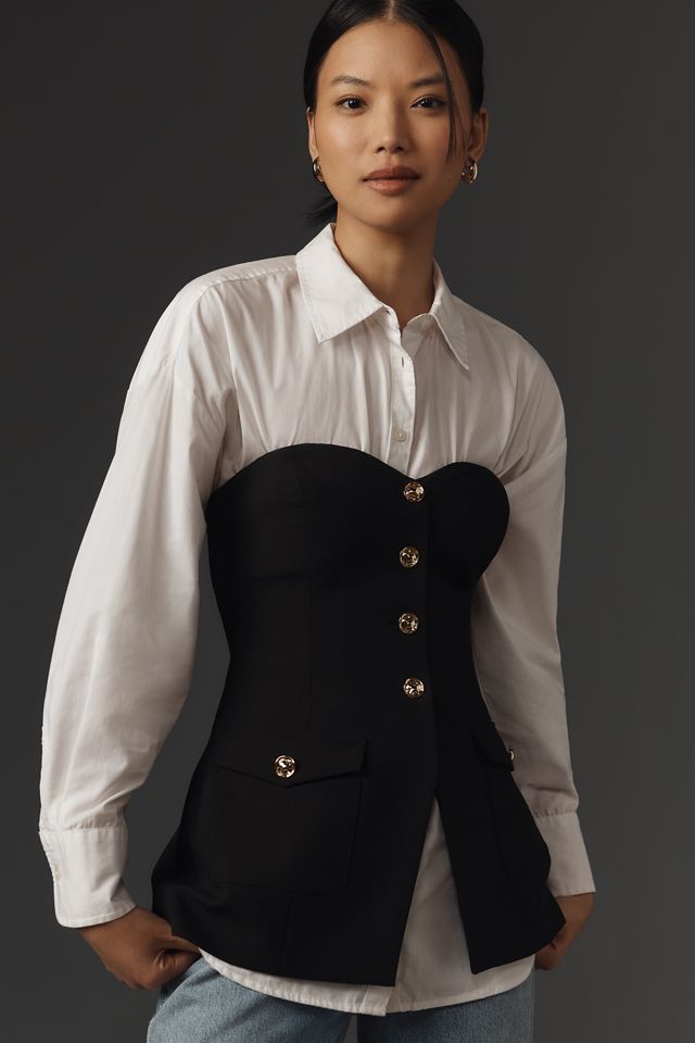 ASTR The Label Milani Tailored Bustier Top | Anthropologie